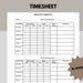 Employee Timesheet - Fillable, Printable & Editable Biweekly, Split ...