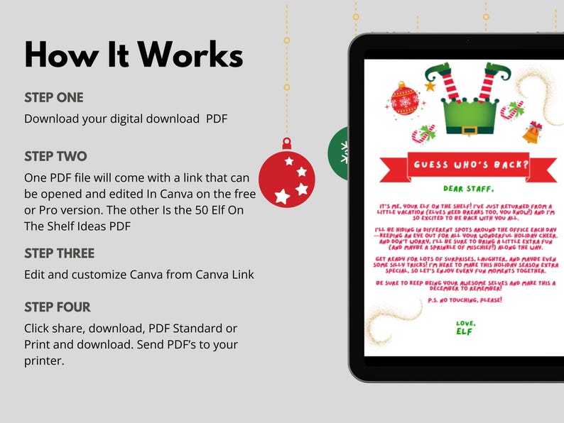 Elf on the Shelf Arrival Letter - Editable and Printable in Canva, 50 ...