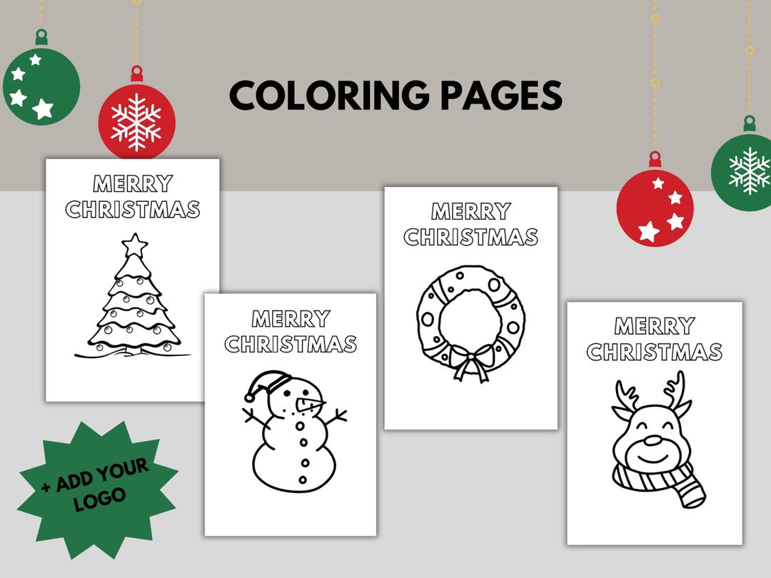 Coloring Christmas Sheets for Kids & Customers- Customizable With Your ...
