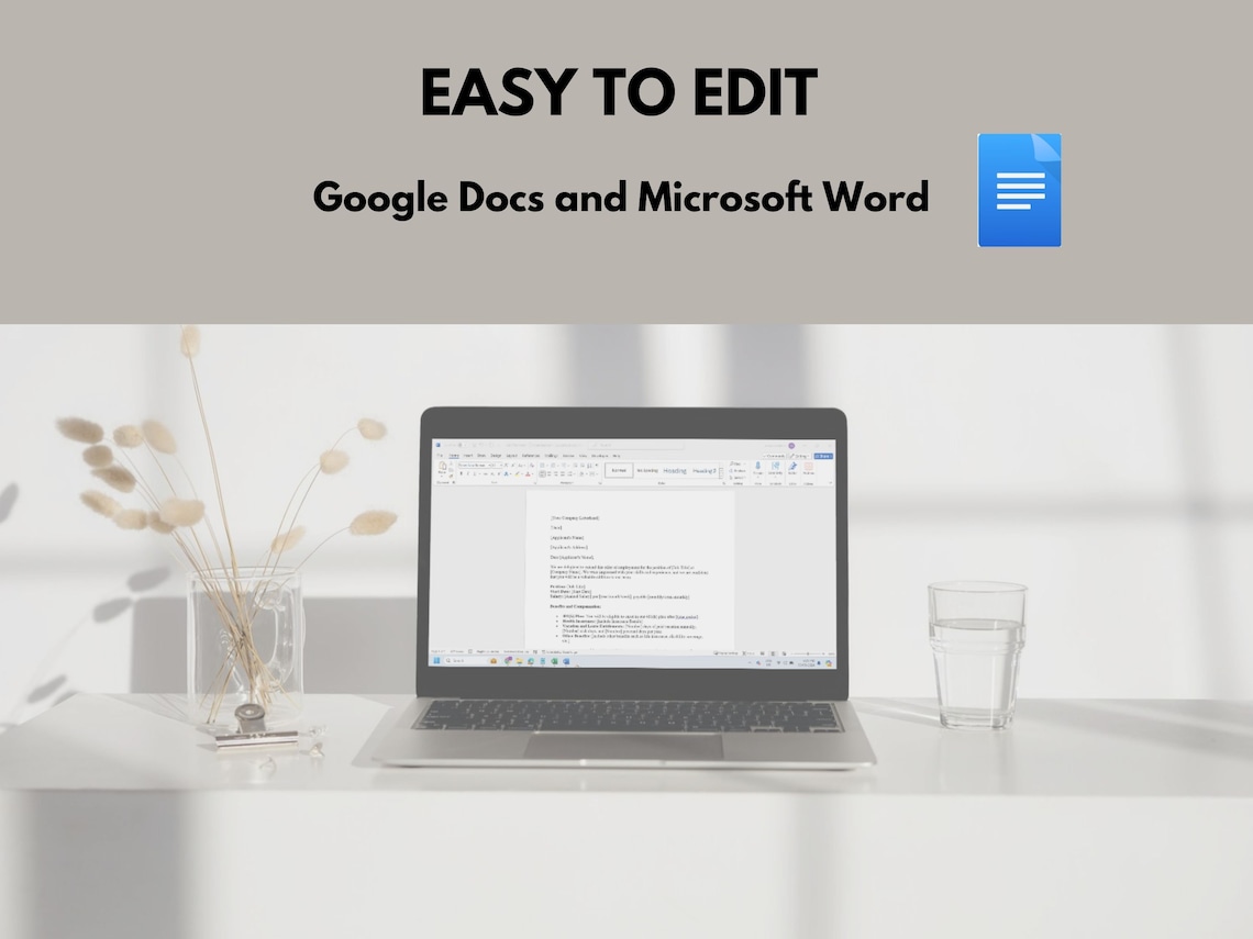 Job Offer Letter Template: Human Recourses Forms, New Hire Onboarding ...