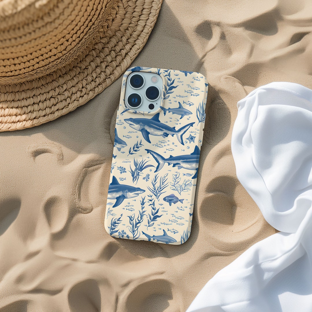 Hammerhead Shark Coral Reef Phone Case, Ocean Sea, Marine Life Pattern ...