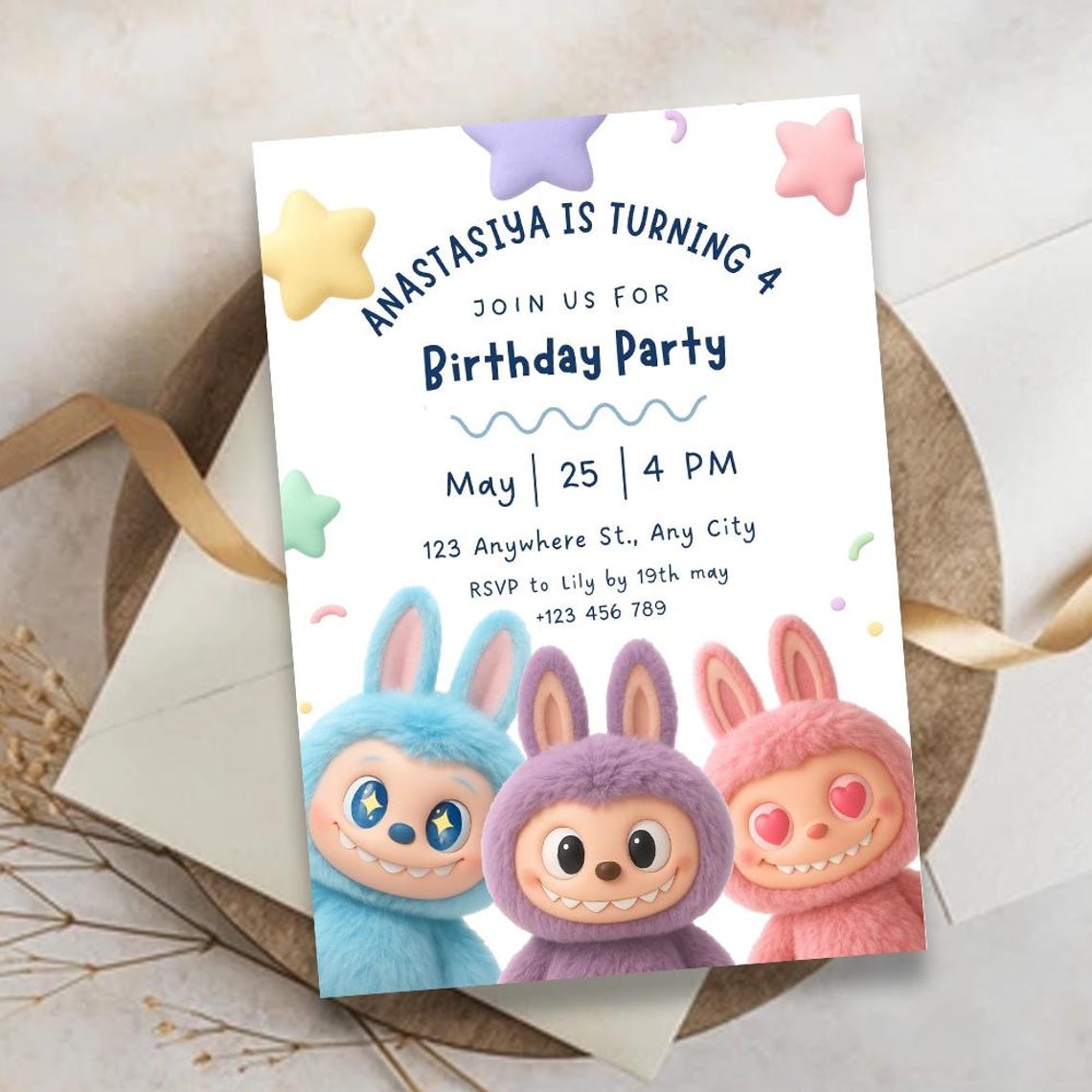 Labubu Birthday Party Invitation, Labubu Birthday Party, Invitation ...