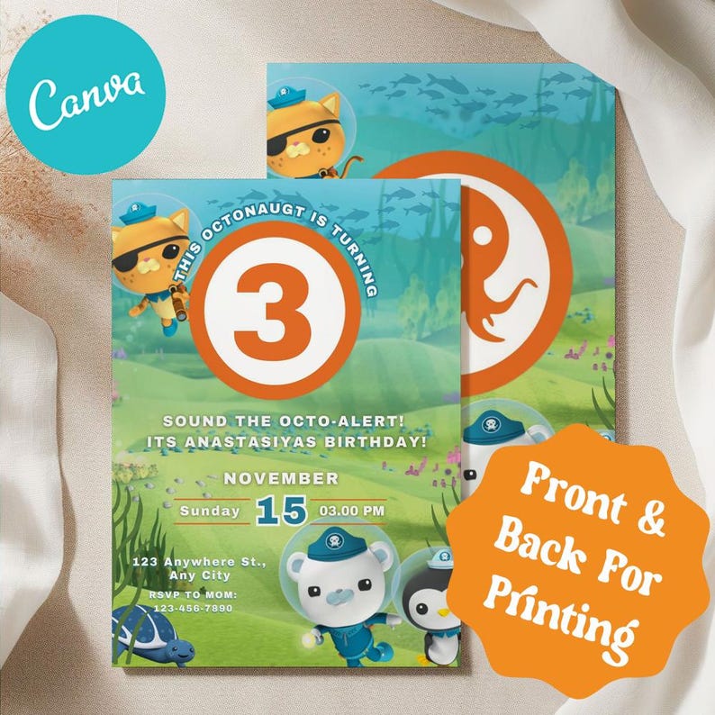 Editable Octonauts Birthday Invitation, Octonauts Invitation, Captain ...
