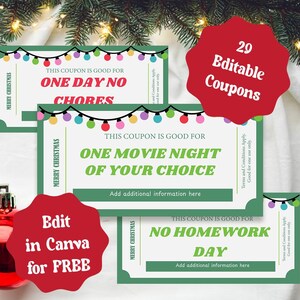 INSTANTLY EDIT Christmas Voucher Coupon Gift Certificate Ticket | Kids ...