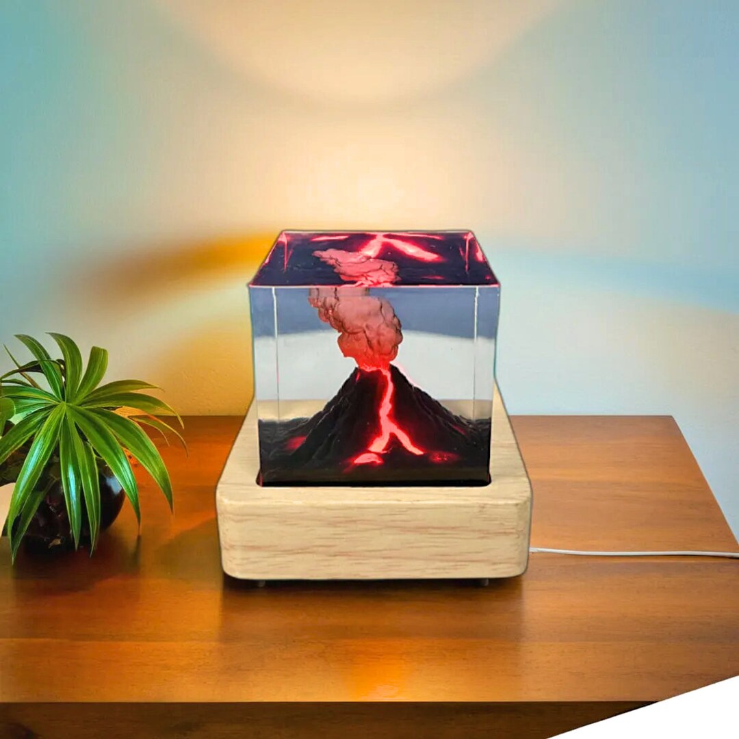 Volcano Eruption Resin Lamp,volcano Eruption Resin Night Light,3d ...