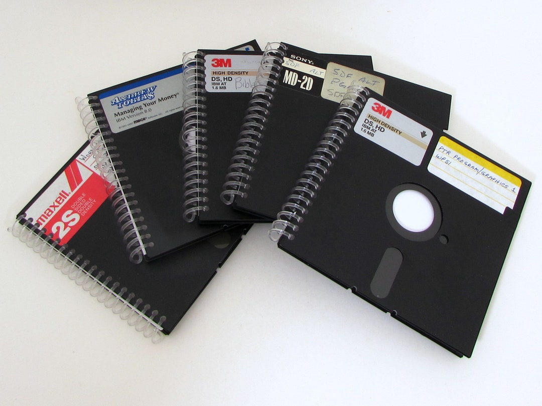 Lot of 5 1980s Floppy Disk Journals - Recycled Notebooks - Large Floppy ...