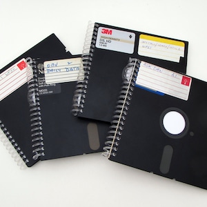 1980s Floppy Disk Journal - Recycled Notebook - Large Floppy Journal ...