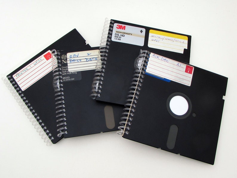 1980s Floppy Disk Journal - Recycled Notebook - Large Floppy Journal ...