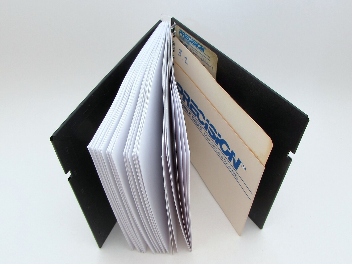 1980s Floppy Disk Journal - Recycled Notebook - Large Floppy Journal ...