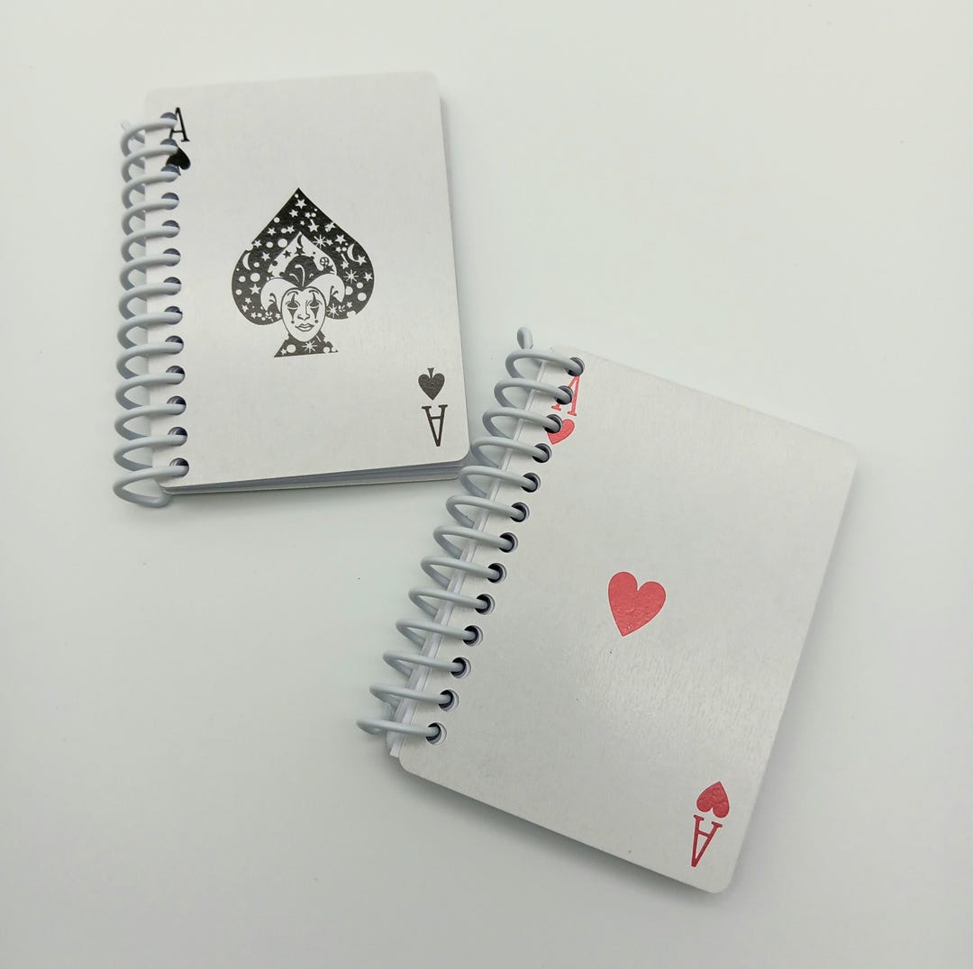 RESERVED - 2 Recycled Mini Journals - Playing Card Notebook - Upcycled ...