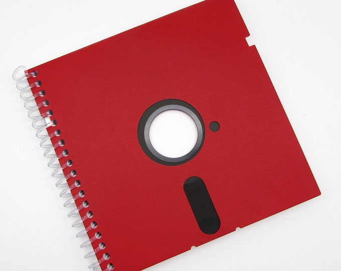 1980s Floppy Disk Journal - Red Floppy Notebook - Large Floppy Journal ...