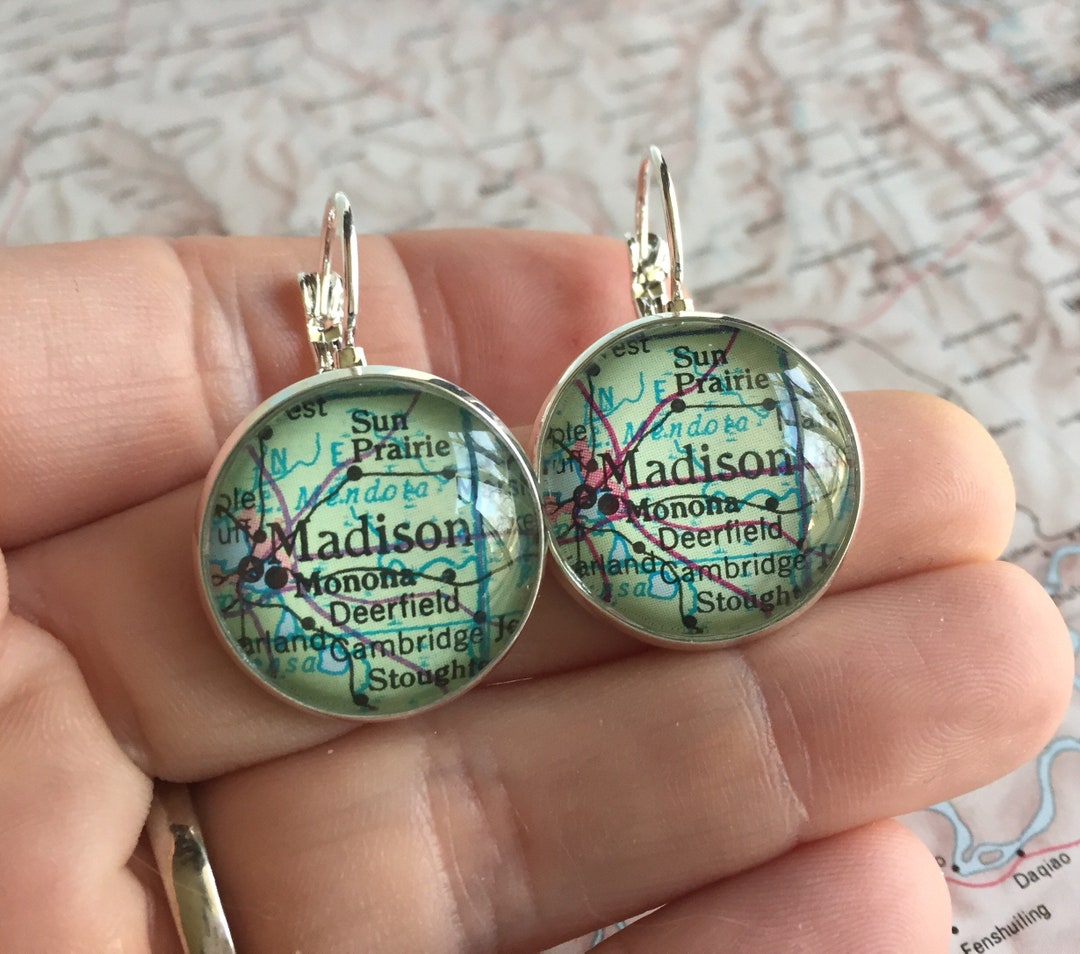 Map Earrings Personalized With the City You Choose - Etsy