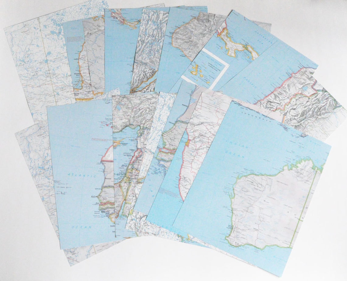 Map Paper Pack Wedding DIY Decorations Travel Themed Wedding - Etsy