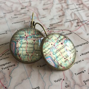 Map Earrings Personalized With the City You Choose - Etsy