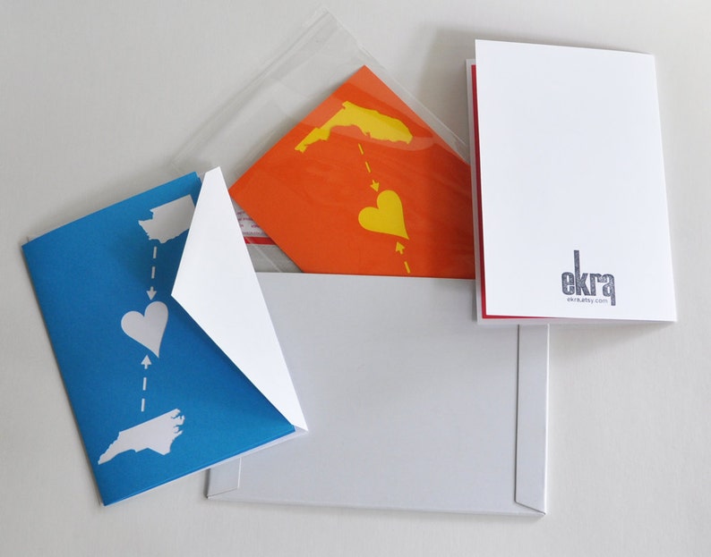 Long Distance Relationship Map Card Custom Made With Your Two States - Etsy