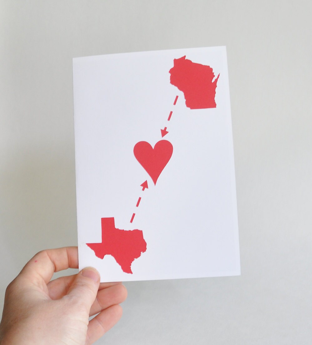Long Distance Relationship Card Custom Made With Your Two - Etsy
