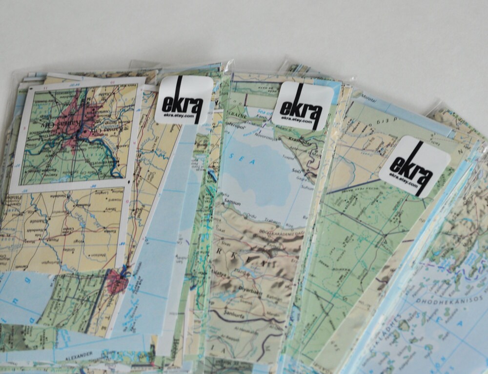 Map Paper Scrap Pack Wedding DIY Decorations Travel Themed - Etsy