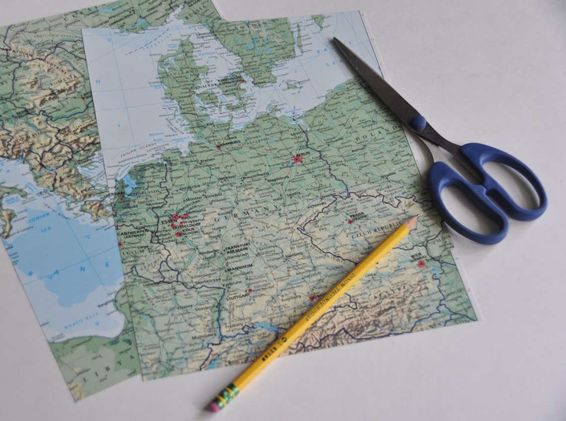 Map Paper Pack Wedding DIY Decorations Travel Themed Wedding 15 Large ...