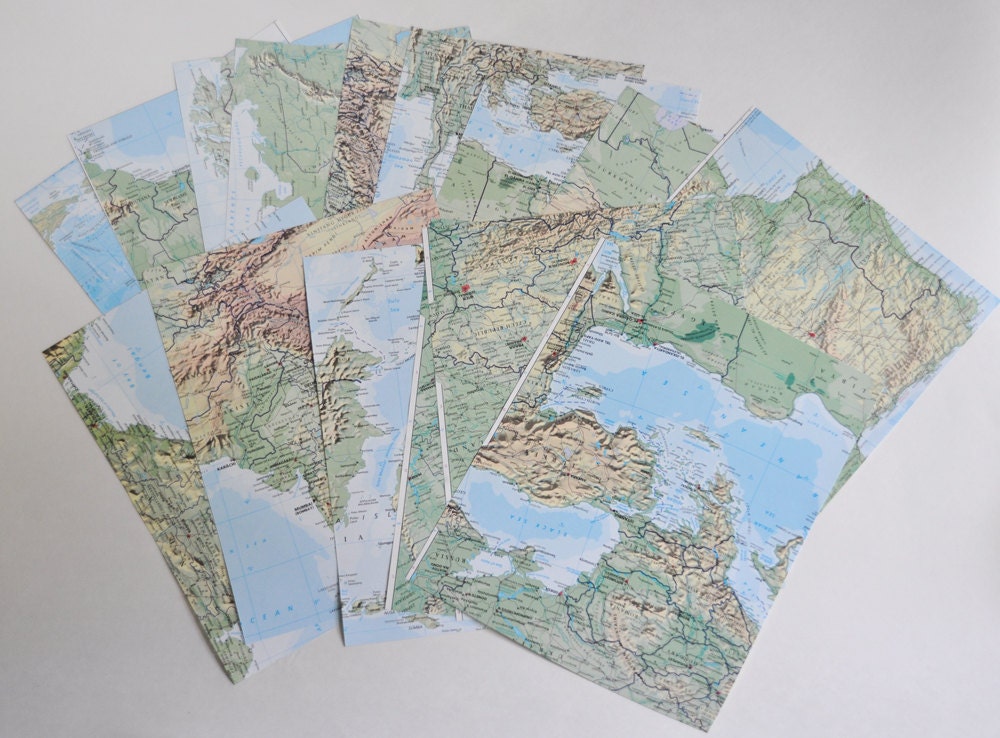 Map Paper Pack Wedding DIY Decorations Travel Themed Wedding | Etsy