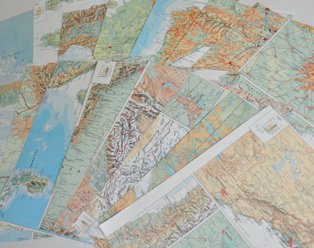 Map Paper Pack Travel Themed Wedding DIY Decorations Large Sheets Map ...