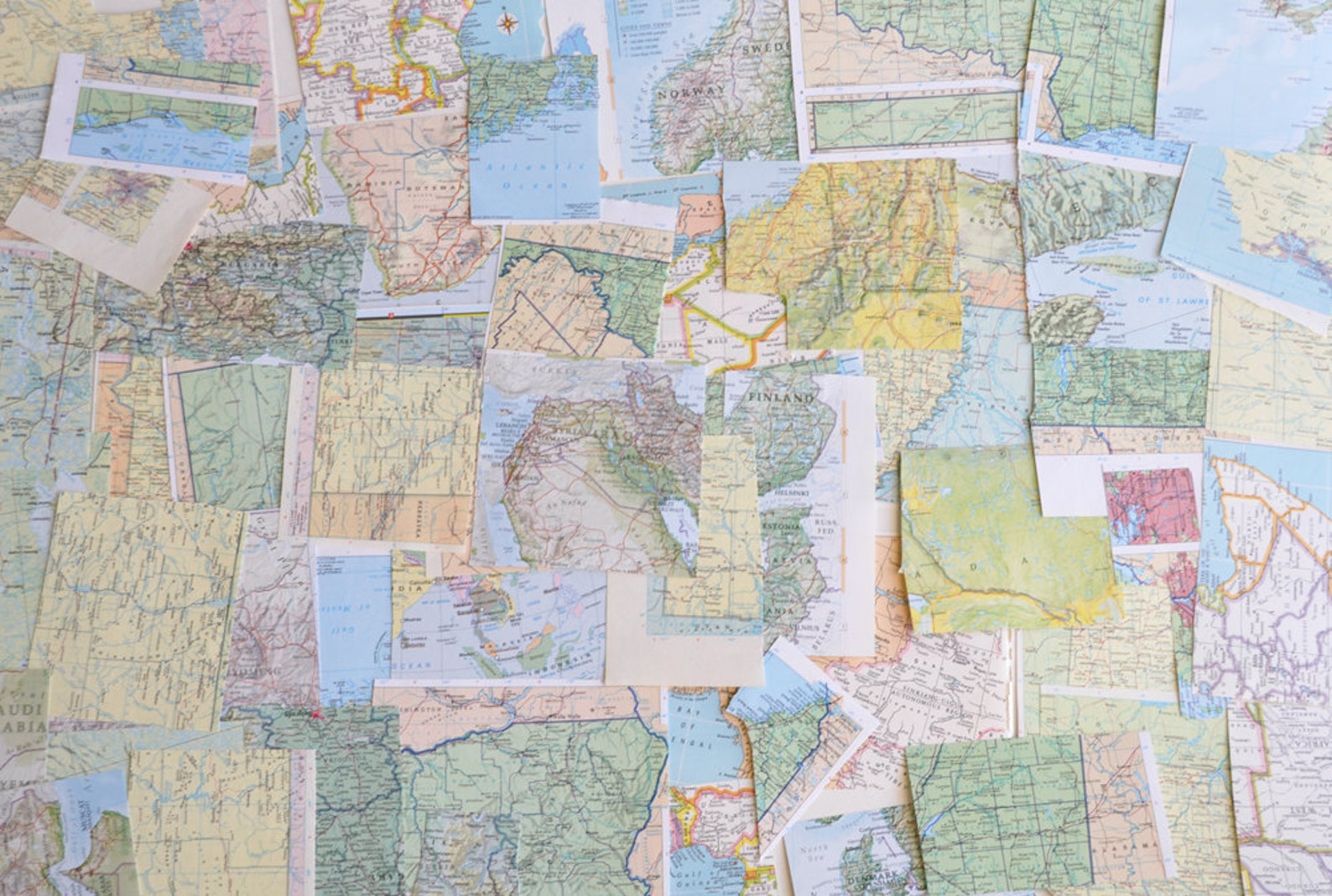 Map Paper Scrap Pack 50 Pieces Scrapbook Paper DIY Wedding - Etsy