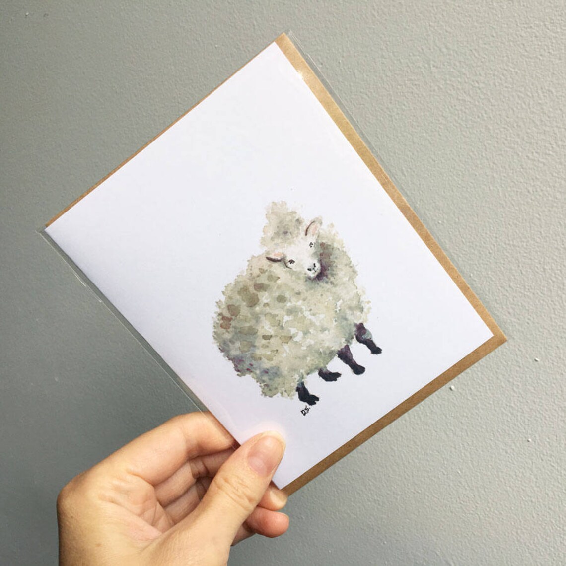 Sheep Blank Greeting Card Reproduction of My Original Watercolor Ink ...