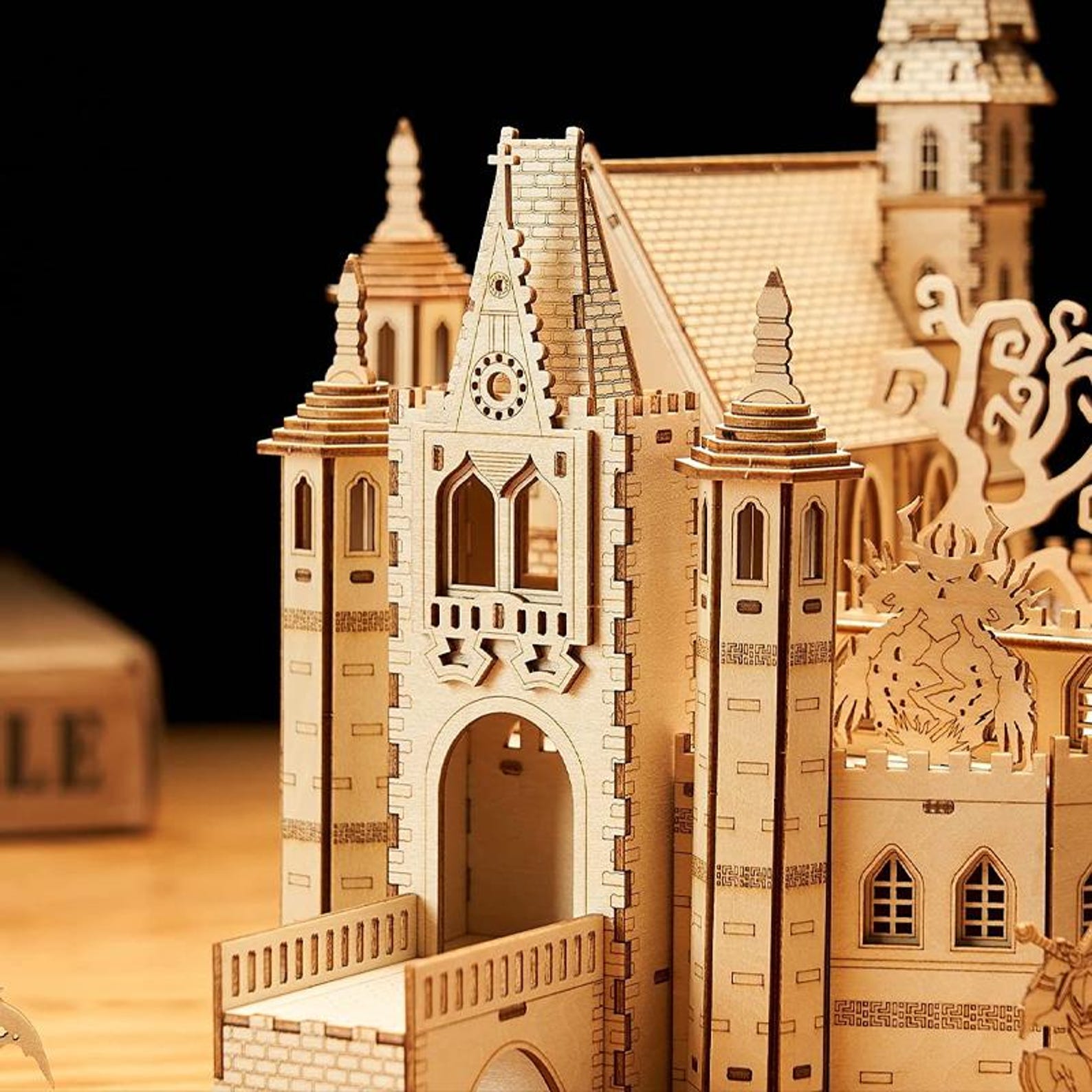 The Knight Castle 3D Wooden Puzzle Scale Model DIY Wooden Model Kit ...