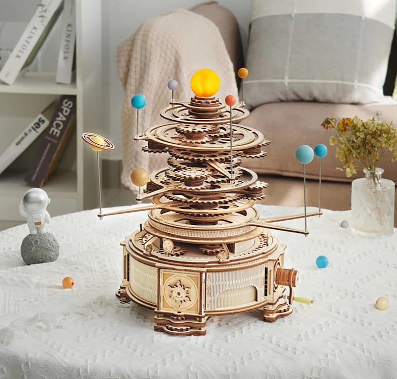 ROKR Mechanical Orrery 3D Wooden Puzzle Robotime DIY Mechanical Model ... ROKR Mechanical Orrery 3D Wooden Puzzle Robotime DIY Mechanical Model ...