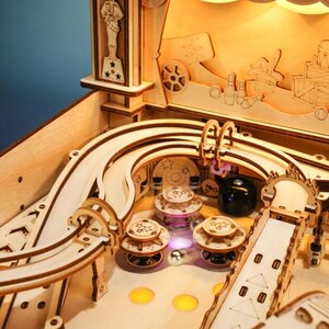 ROKR Pinball Machine 3D Wooden Puzzle Robotime DIY Mechanical Model Kit ...