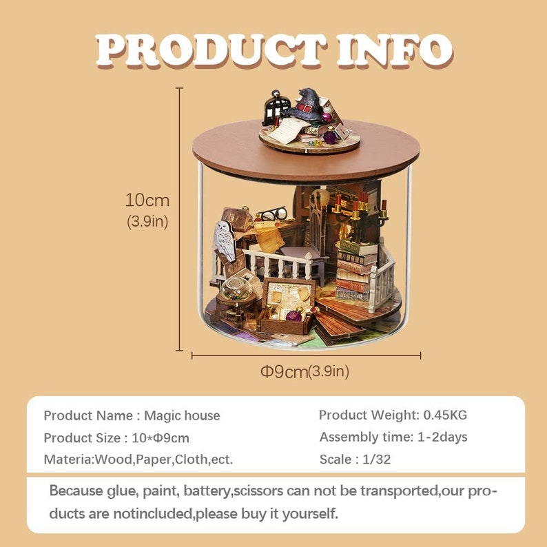 Magic House DIY Miniature Dollhouse Kit 3D Wooden Puzzle Model Building ...