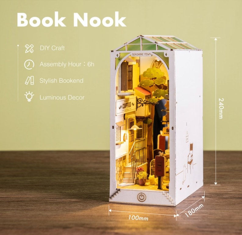 Sunshine Town Rolife DIY Book Nook Bookshelf Insert Wooden Furniture ...
