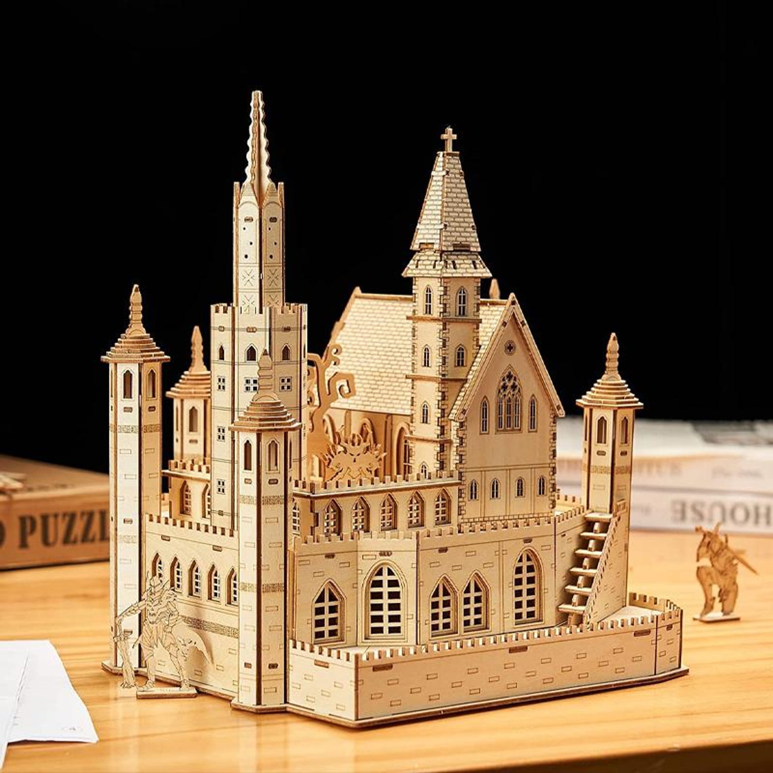 The Knight Castle 3D Wooden Puzzle Scale Model DIY Wooden Model Kit ...