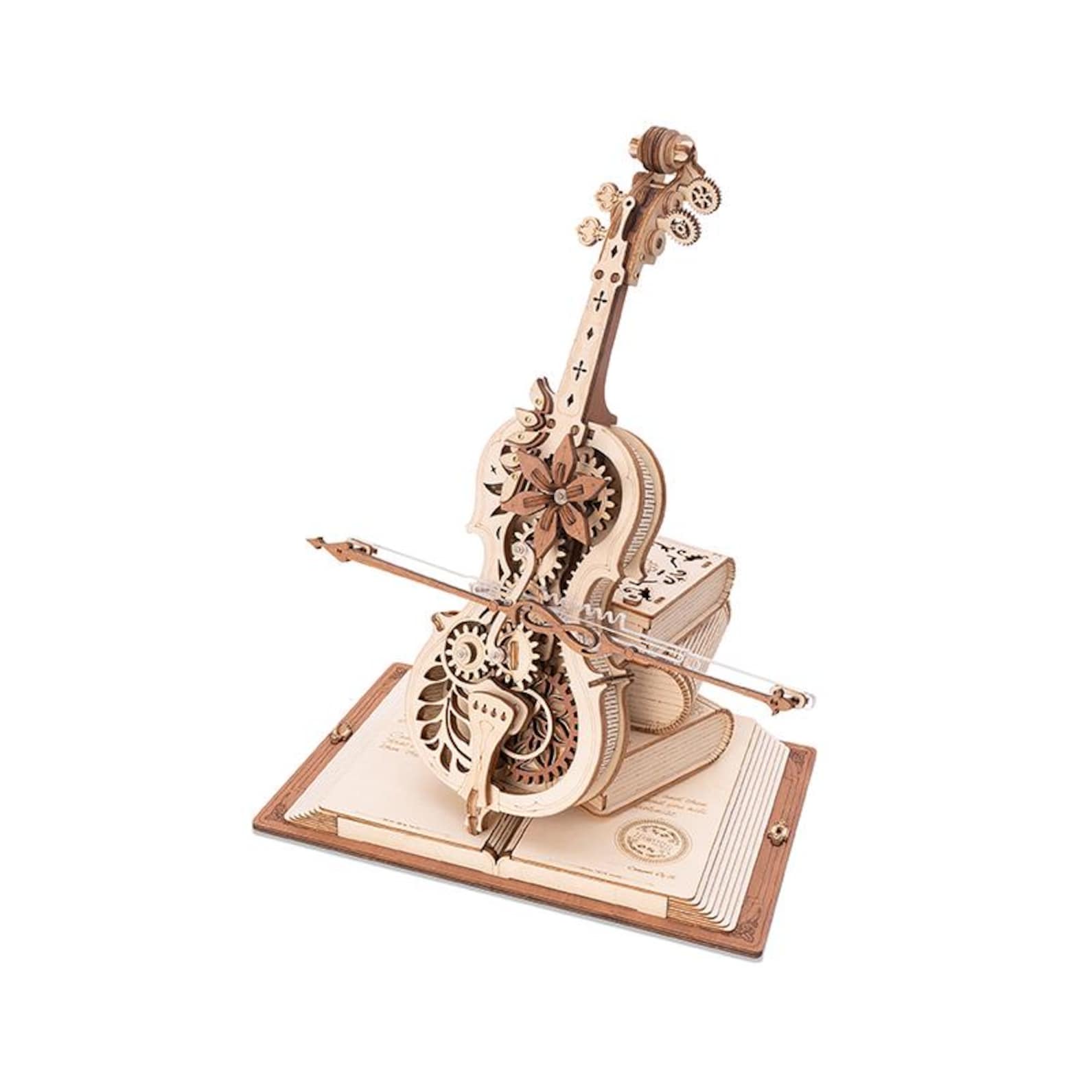 ROKR Magic Cello 3D Wooden Puzzle Robotime DIY Mechanical Model Kit ...