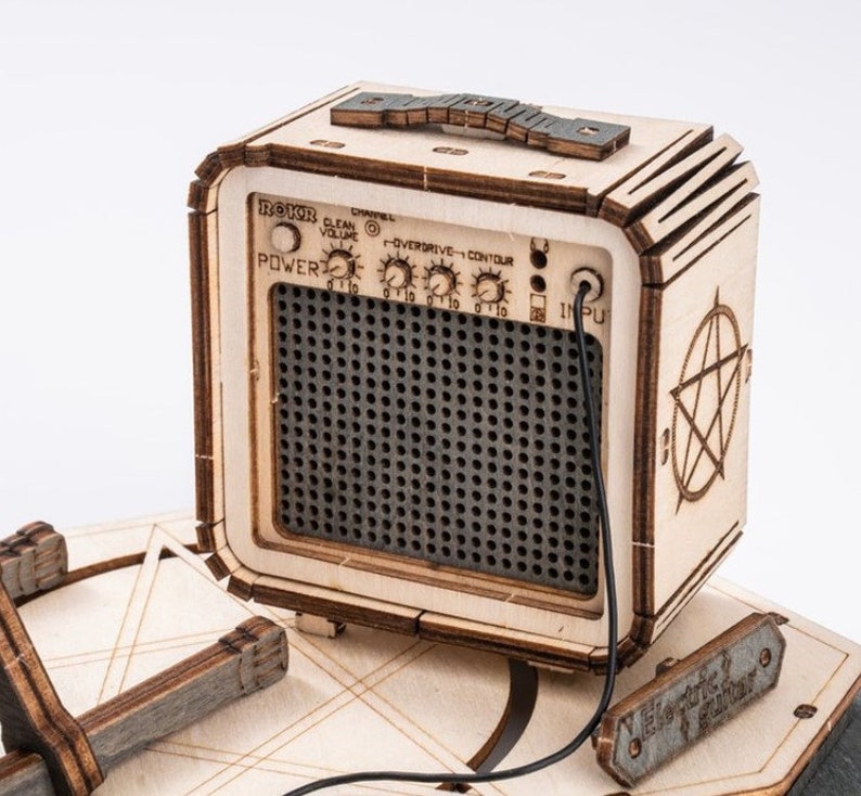 ROKR Electric Guitar 3D Wooden Puzzle Robotime DIY Wooden Model Kit ...