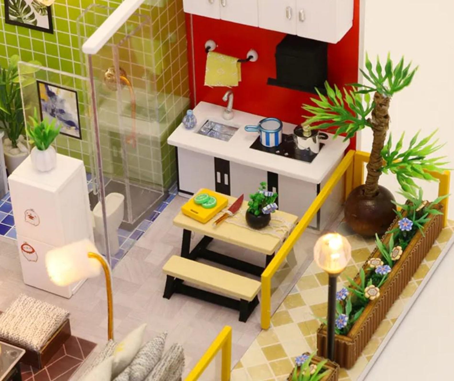 Simple Life DIY Miniature Dollhouse Kit 3D Wooden Puzzle Model Building ...