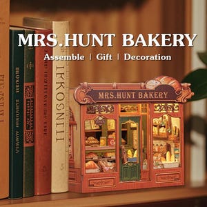 Mrs. Hunt Bakery DIY Miniature Dollhouse Kit 3D Wooden Puzzle Model ...