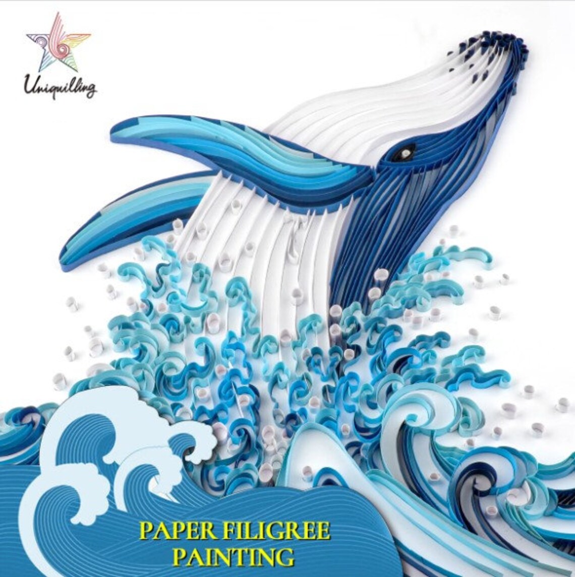 Jumping Whale Paper Quilling DIY Kit With Tools Paper Model Handmade ...
