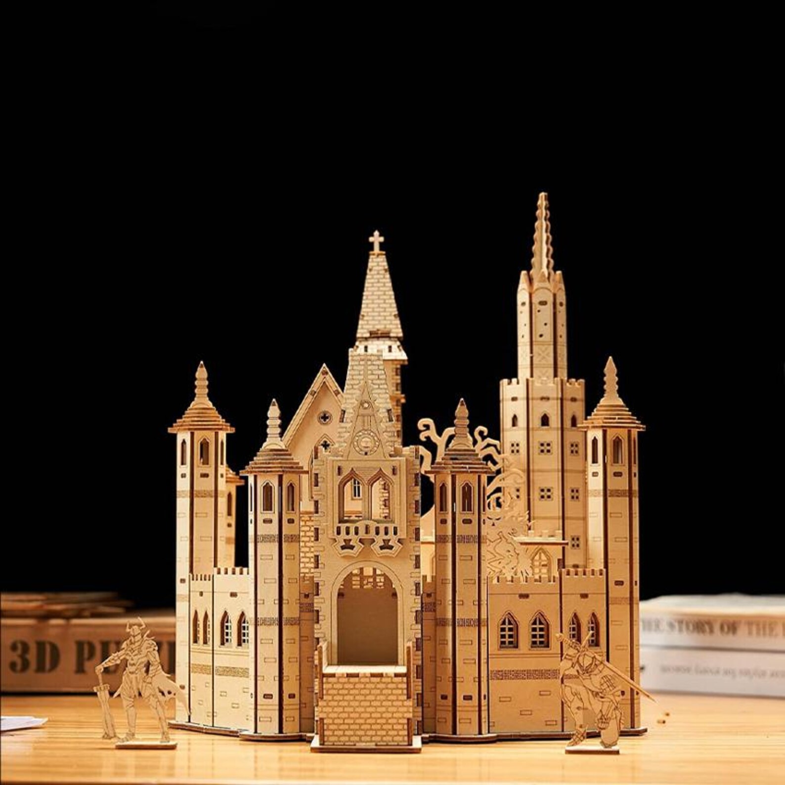The Knight Castle 3D Wooden Puzzle Scale Model DIY Wooden Model Kit ...