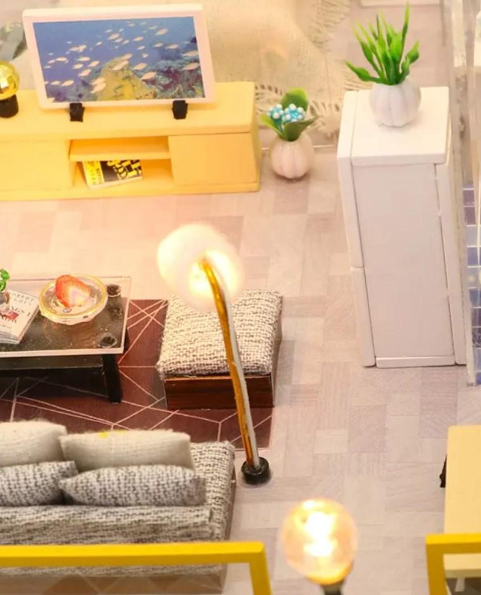 Simple Life DIY Miniature Dollhouse Kit 3D Wooden Puzzle Model Building ...