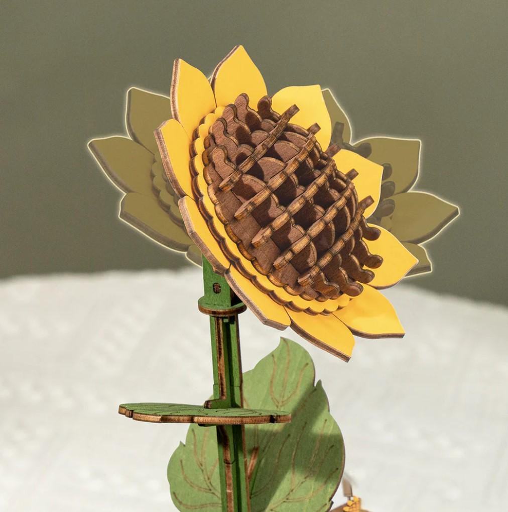 Rowood Flower Bouquet 3D Wooden Puzzle Robotime DIY Wooden Model Kit ...