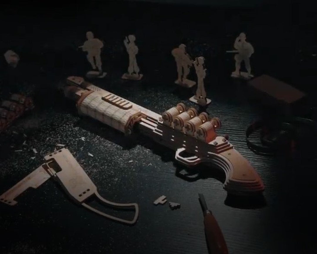 ROKR Terminator M870 Gun 3D Wooden Puzzle Robotime DIY Mechanical Model ...