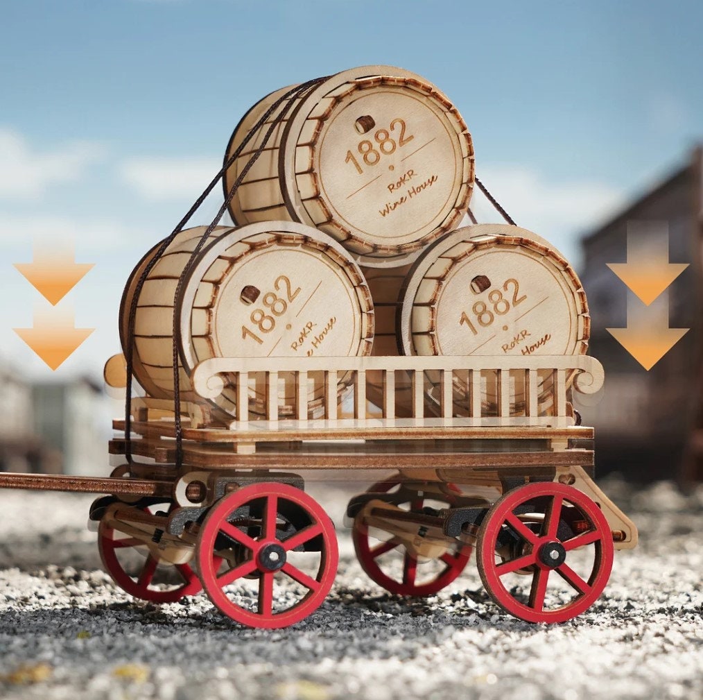 ROKR Steam Engine 3D Wooden Puzzle Robotime DIY Mechanical Model Kit ...