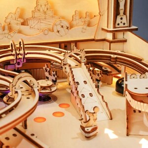 ROKR Pinball Machine 3D Wooden Puzzle Robotime DIY Mechanical Model Kit ...