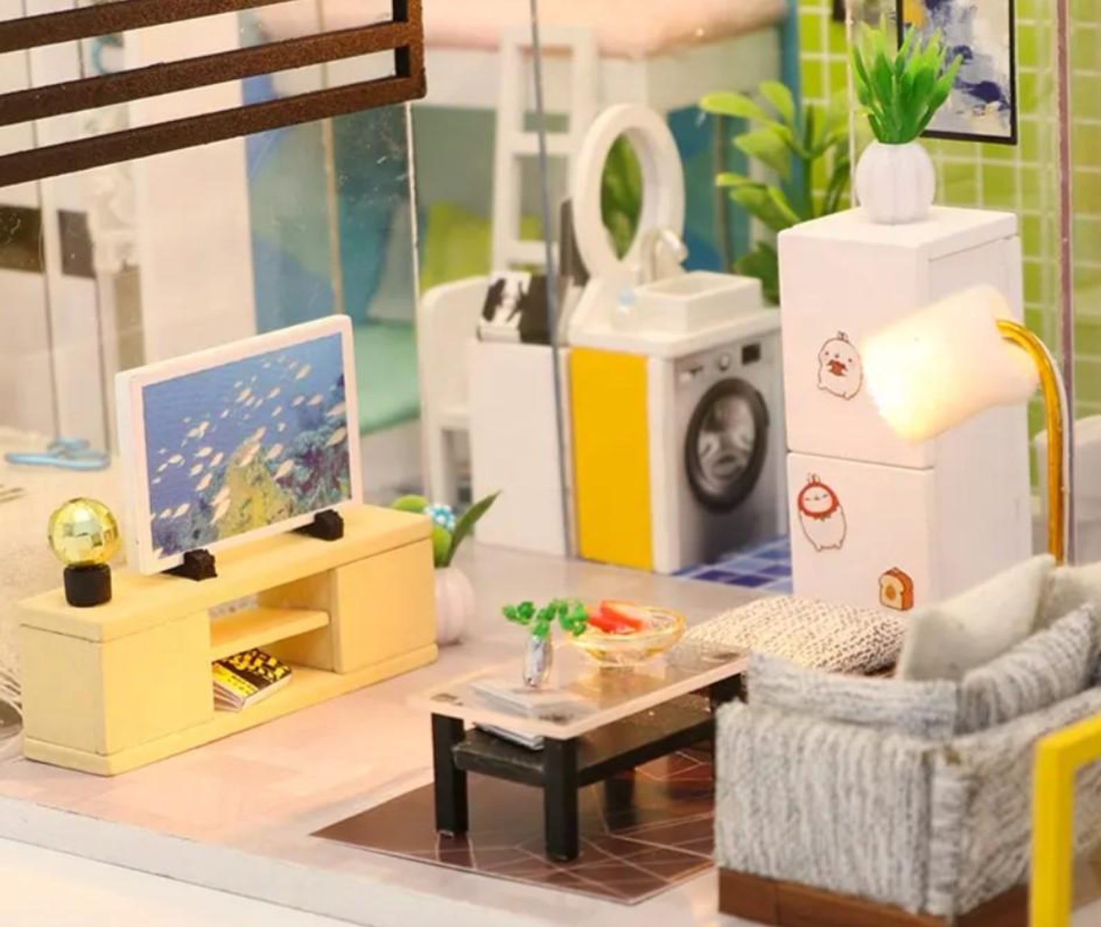 Simple Life DIY Miniature Dollhouse Kit 3D Wooden Puzzle Model Building ...