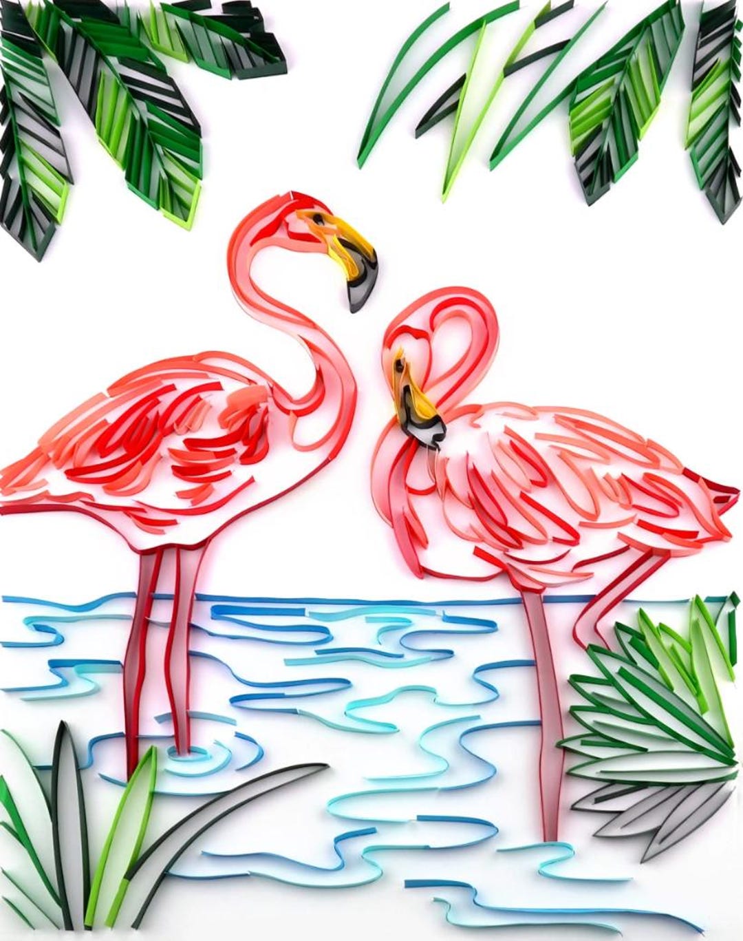 Flamingos Paper Quilling DIY Kit With Tools Paper Model Handmade Home ...