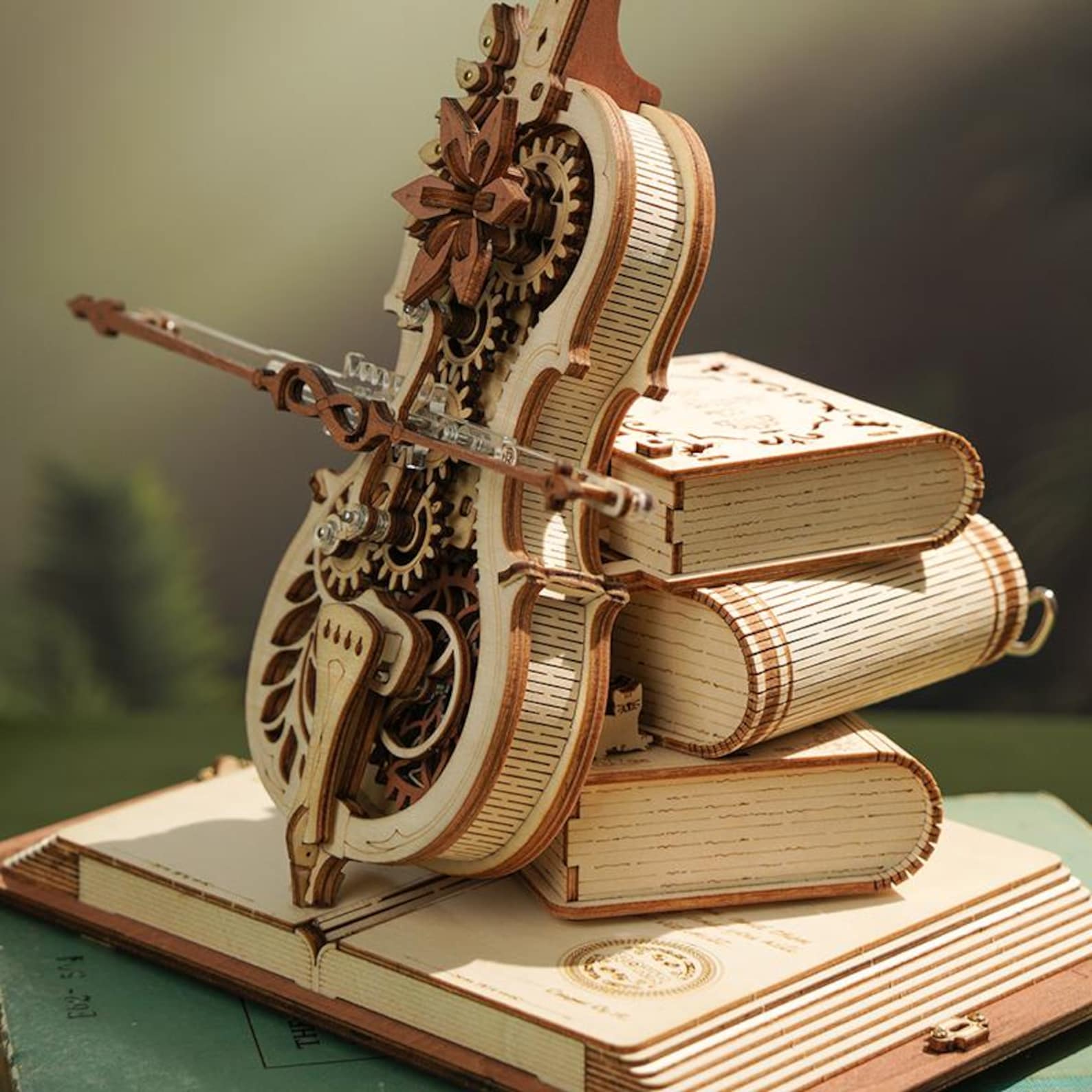 ROKR Magic Cello 3D Wooden Puzzle Robotime DIY Mechanical Model Kit ...