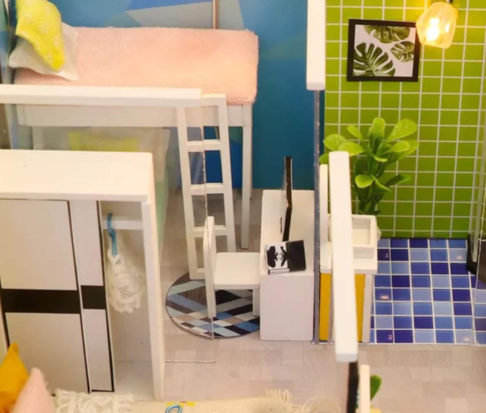 Simple Life DIY Miniature Dollhouse Kit 3D Wooden Puzzle Model Building ...