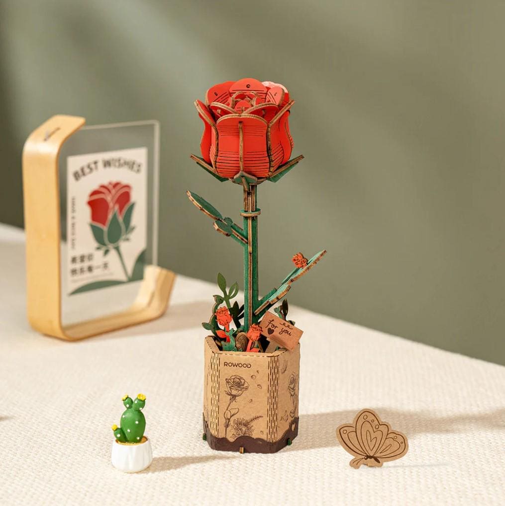 Rowood Flower Bouquet 3D Wooden Puzzle Robotime DIY Wooden Model Kit ...
