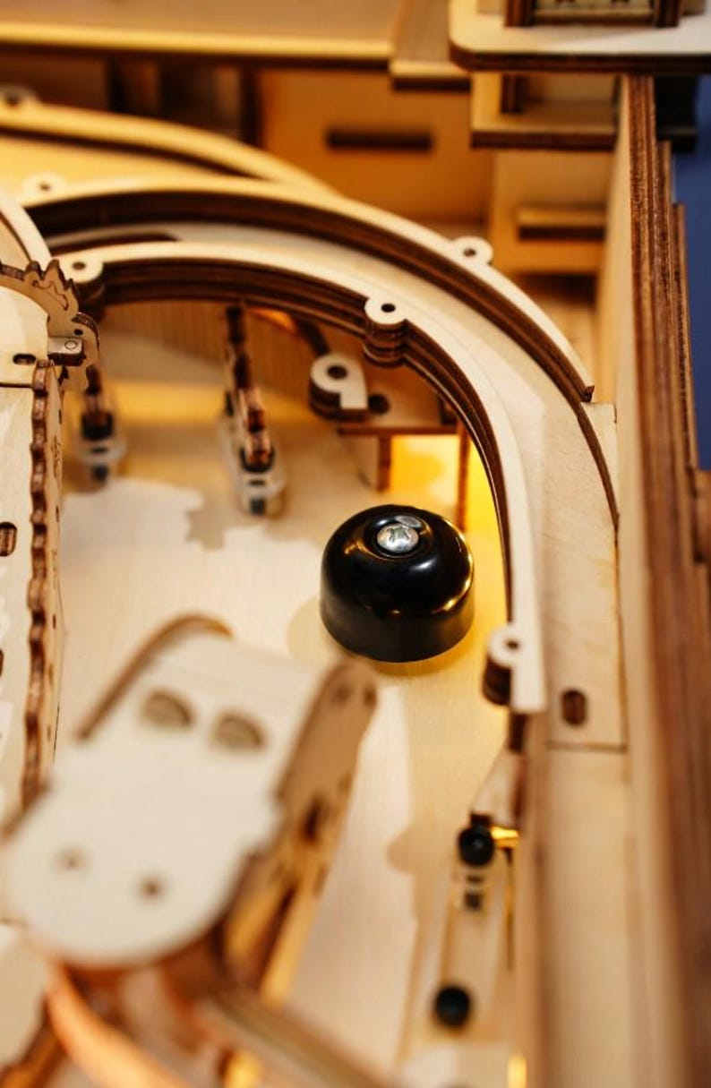 ROKR Pinball Machine 3D Wooden Puzzle Robotime DIY Mechanical Model Kit ...