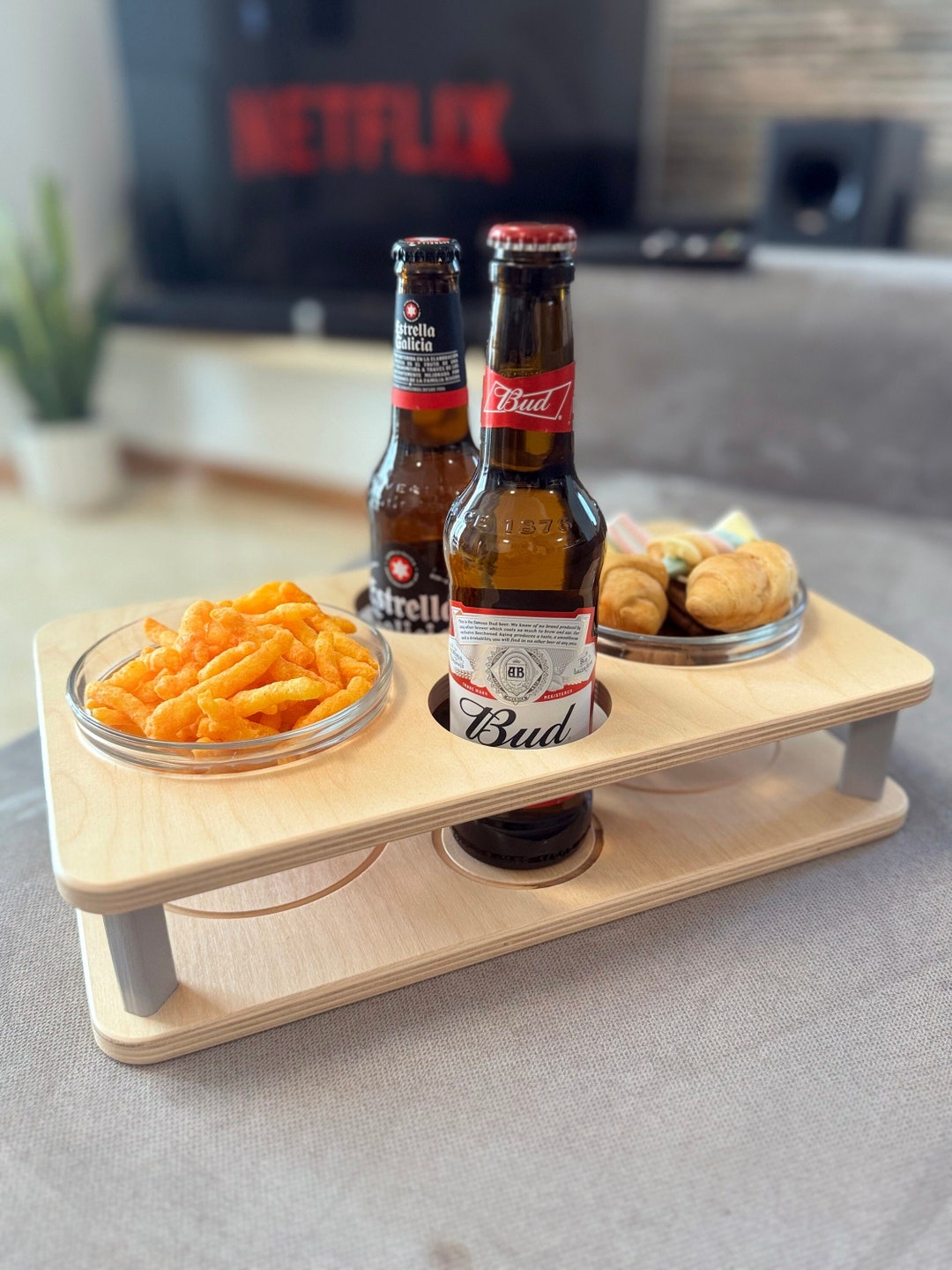 Wooden Couchbar – Drink and Snack Holder for the Sofa - Snack Bar ...